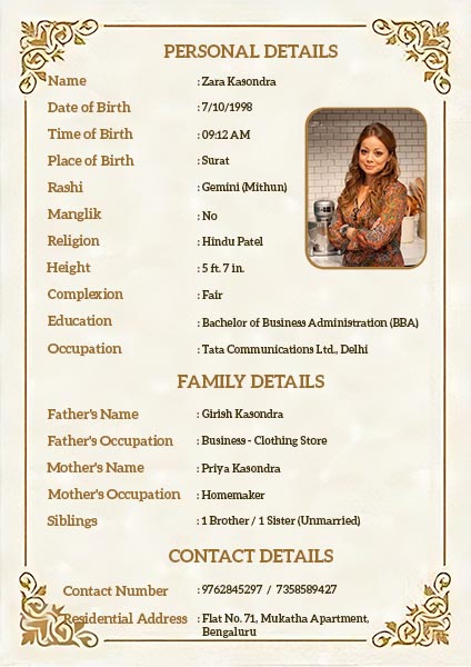 2.6K+ Marriage Biodata Templates