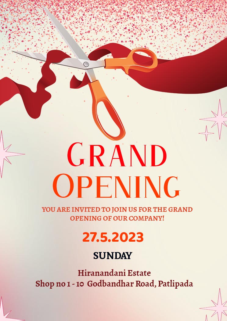 Simple A4 Invitation Card for Grand Opening Ceremony