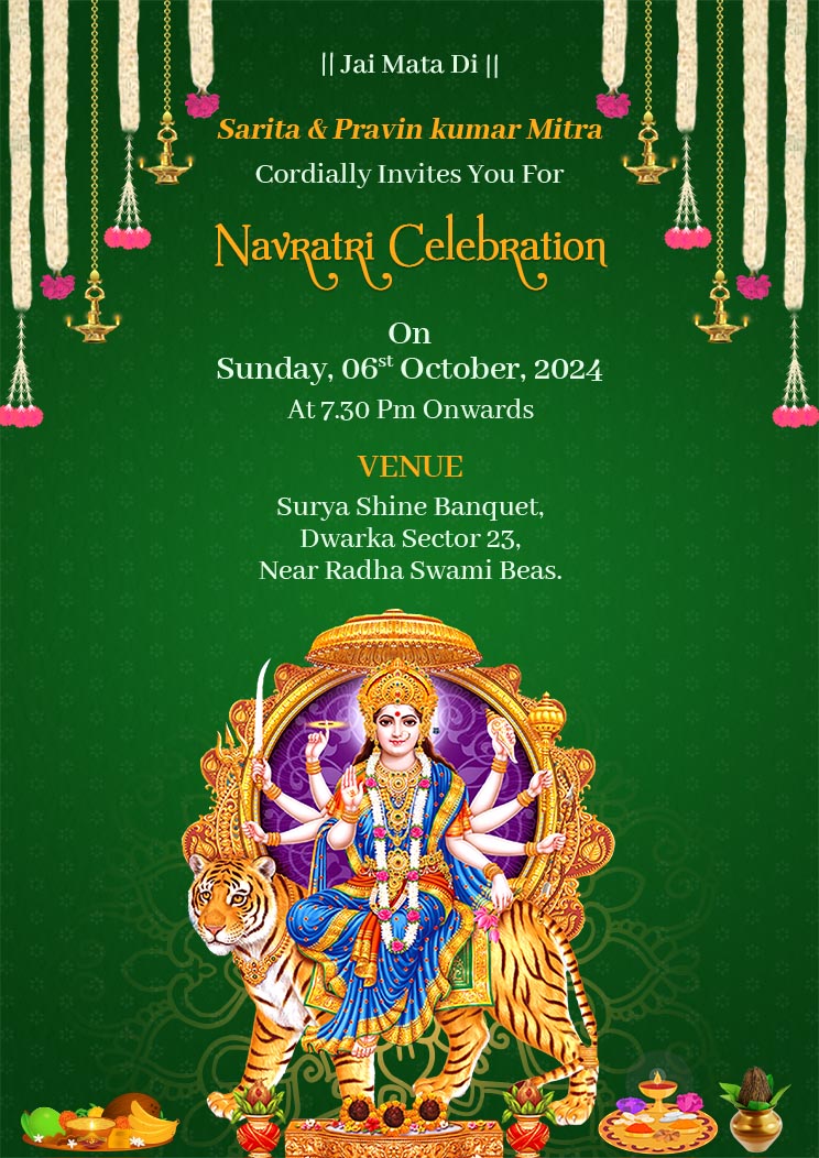 Navratri Invitation Card Design | Create Online for 2025