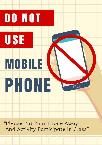 Do Not Use Mobile Phone Poster Free