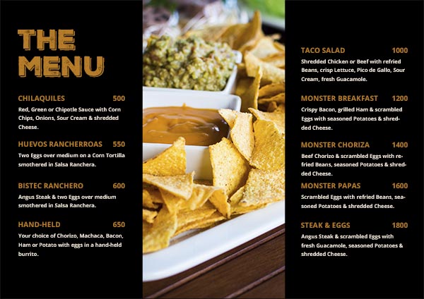 Hotel Menu Card Templates Free