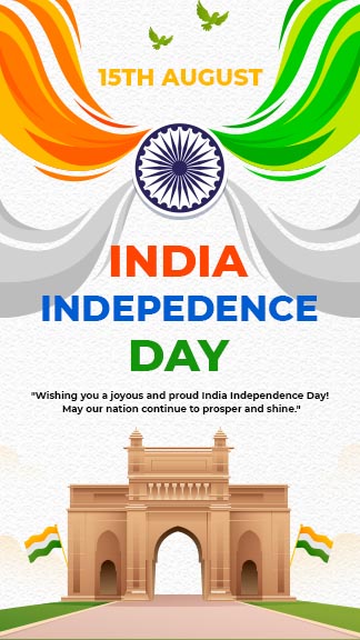 India Independence Day Floral Photo Collage Instagram Story