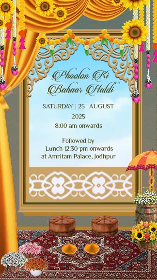 Create Free Haldi Invitation Card For Your Wedding
