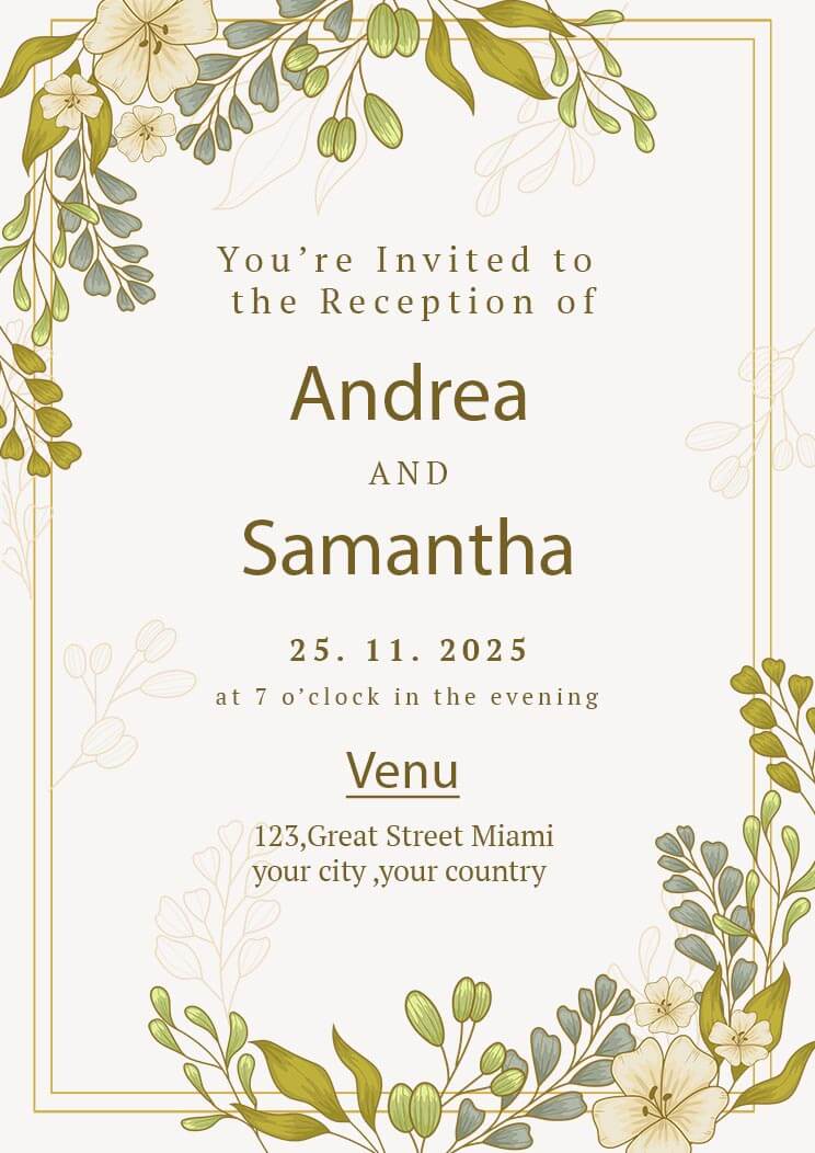 Reception Party Invitation Templates - Crafty Art