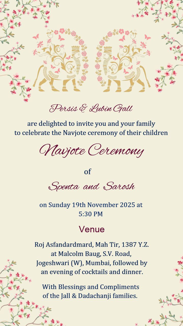 51+ Modern Parsi Navjote Invitation Cards for Download