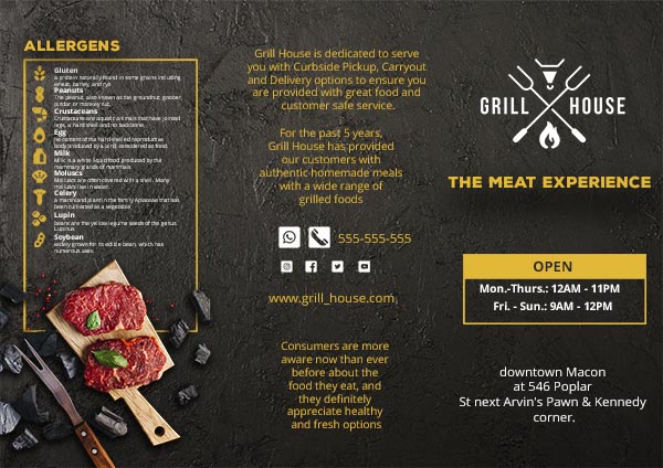 Hotel Menu Card Templates Free