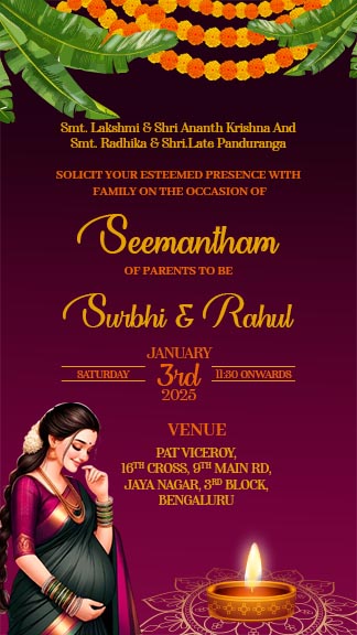 Seemantham Invitation Download