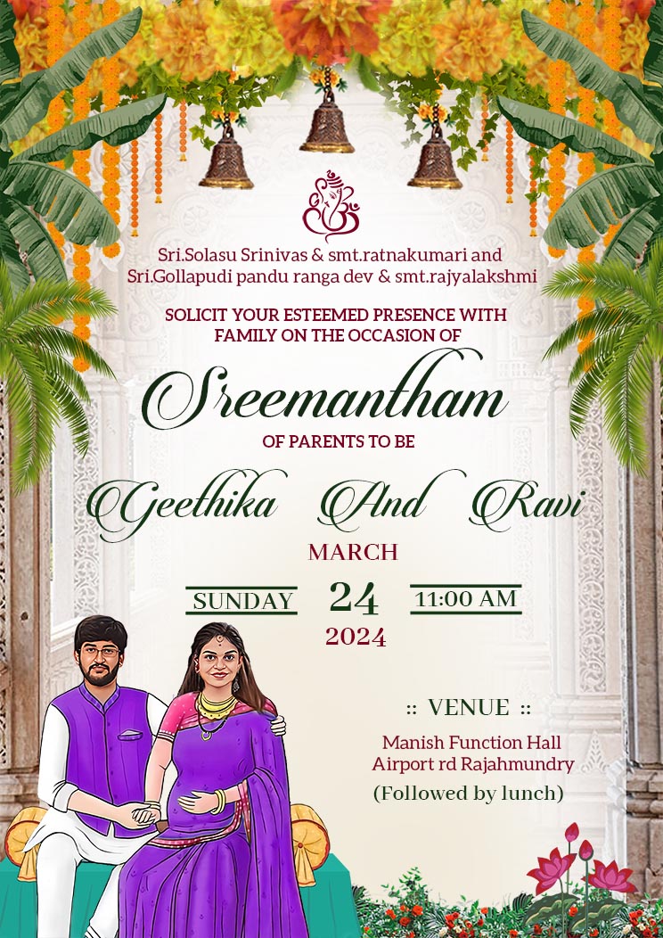 Seemantham Invitation Download
