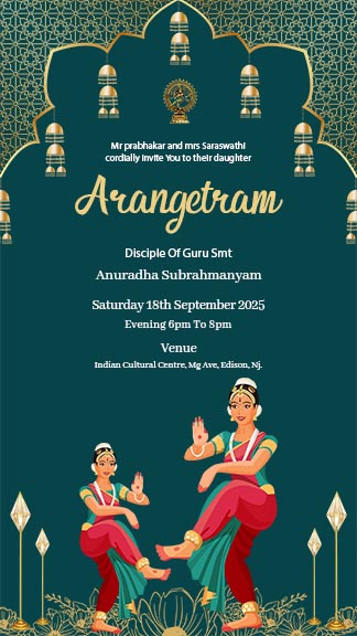 10+ Arangetram Invites templates ideas | Crafty Art