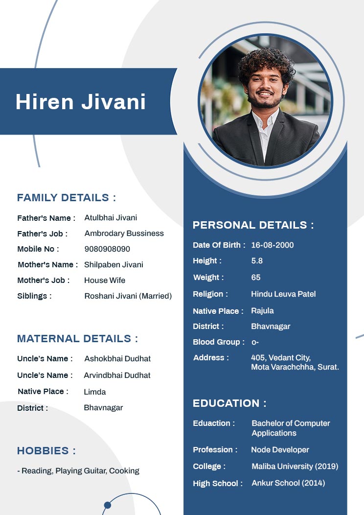 2.6K+ Biodata Templates for Marriage