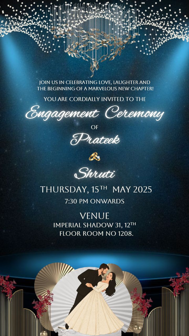 Engagement Invitation Card with Editable Template