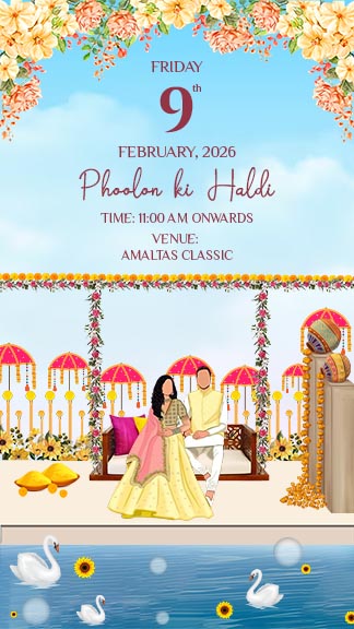 Create Free Haldi Invitation Card For Your Wedding