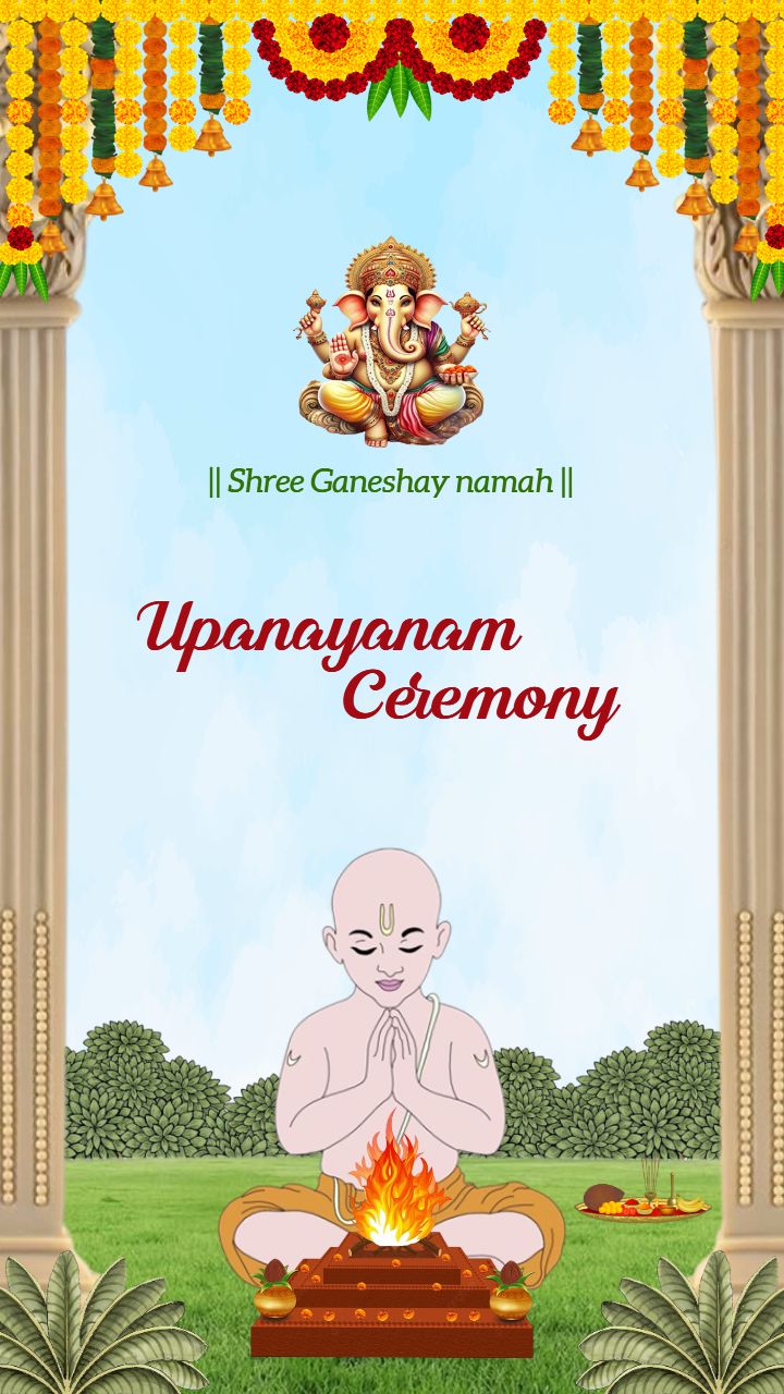 Thread Ceremony Invitation Card Free Download