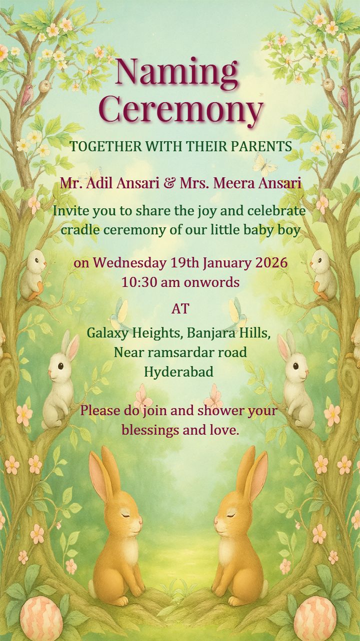 Naming Ceremony Invitation Templates | Instant Download