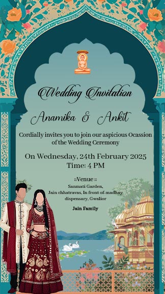 Wedding Jain Digital Invitation Card Design