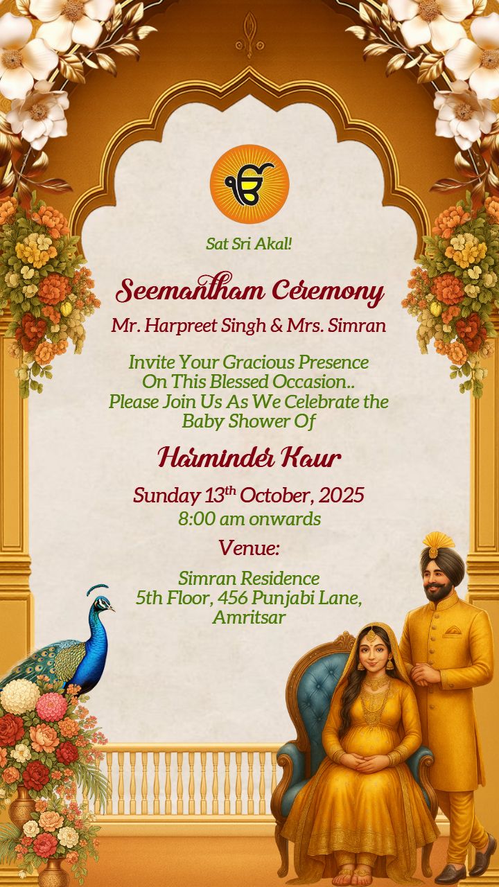 Seemantham Invitation Video Maker Online Free HD Download