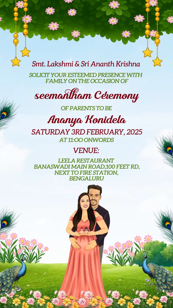 Seemantham Invitation Video Free Download