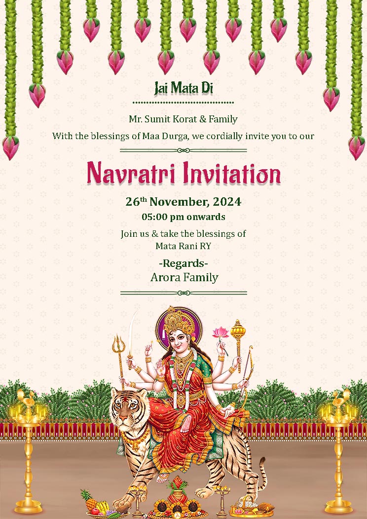 Navratri Invitation Card Design | Create Online for 2025