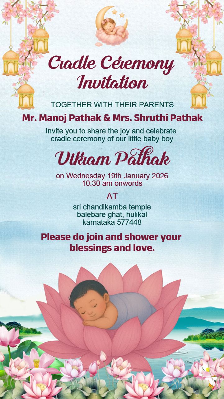 Cradle Ceremony Invitation Card – Free Templates Online