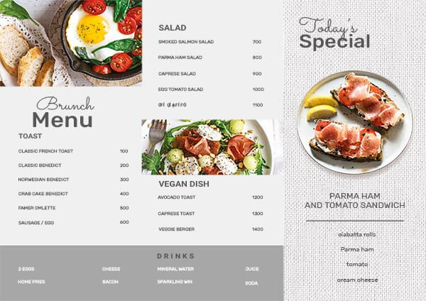 Hotel Menu Card Templates Free