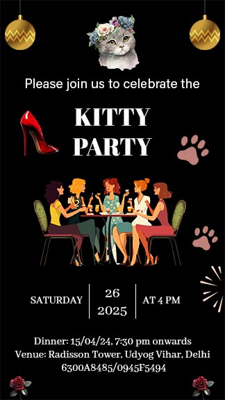 Kitty Party Invitation Card – Design Online & Share for Free