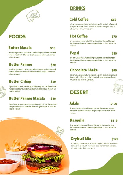 Free Coffee Shop Menu Card