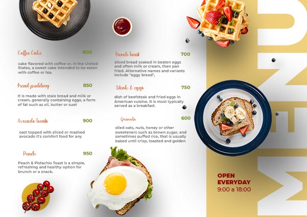Straw Restaurant Food Simple And Creative Menu Card Maker Template