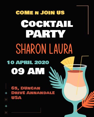 Cocktail Party Invitation Card | Unique Designs Online Free