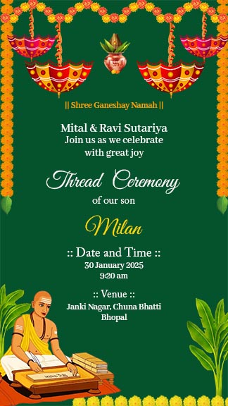 Custom Thread Ceremony Invitations Online in English