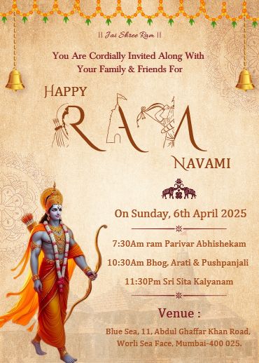Personalized Ram Navami Festival Invite Card In English