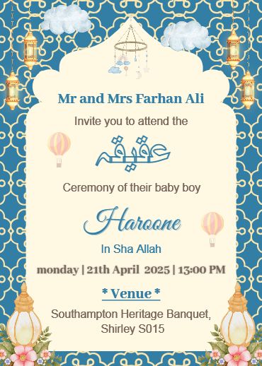 Page 2 | Aqiqah Invitation Card Templates | Customize For Free