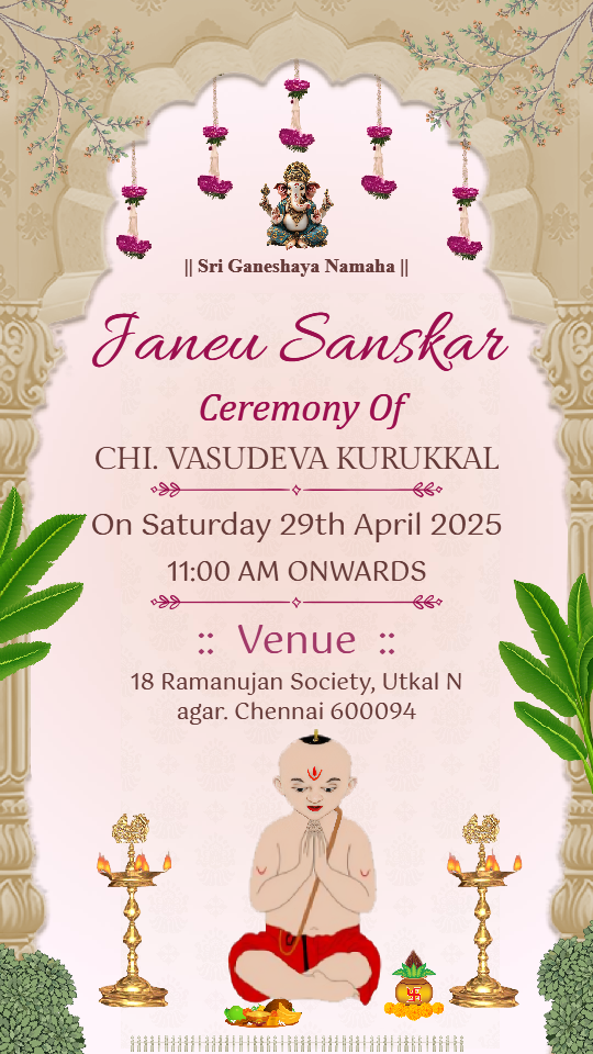 Modern Design Janoi Invitation Template With Background