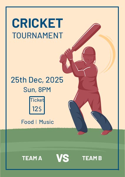 Cricket Match Invitation Template
