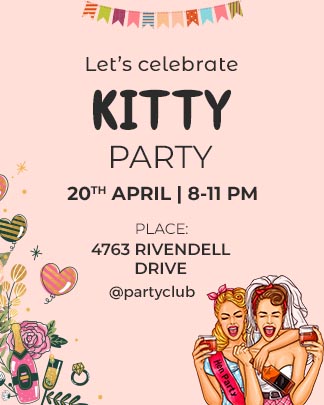 Kitty Party Invitation Card – Design Online & Share for Free