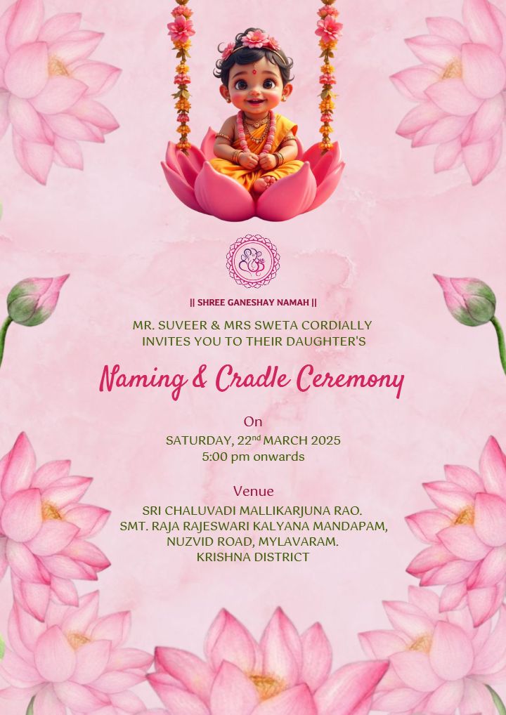 Cradle Ceremony Invitation Card – Free Templates Online