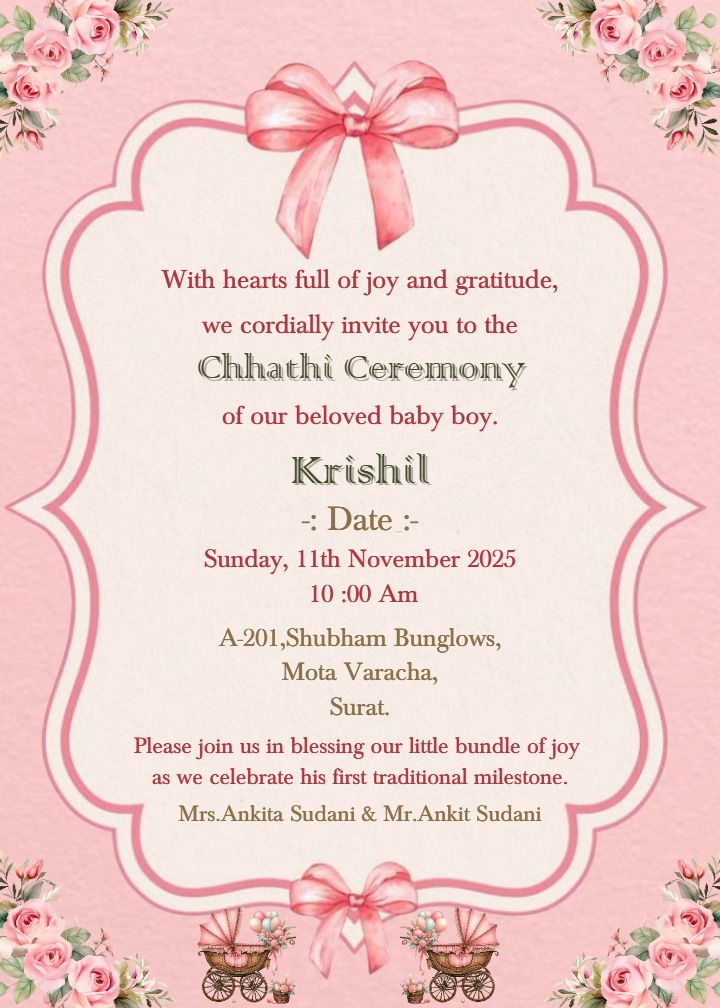 Chhathi Invitation Card Template | Online Free Download