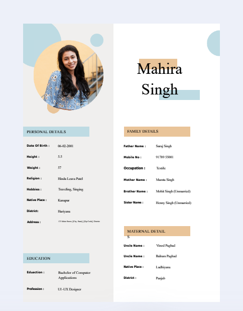 2.6K+ Biodata Templates for Marriage