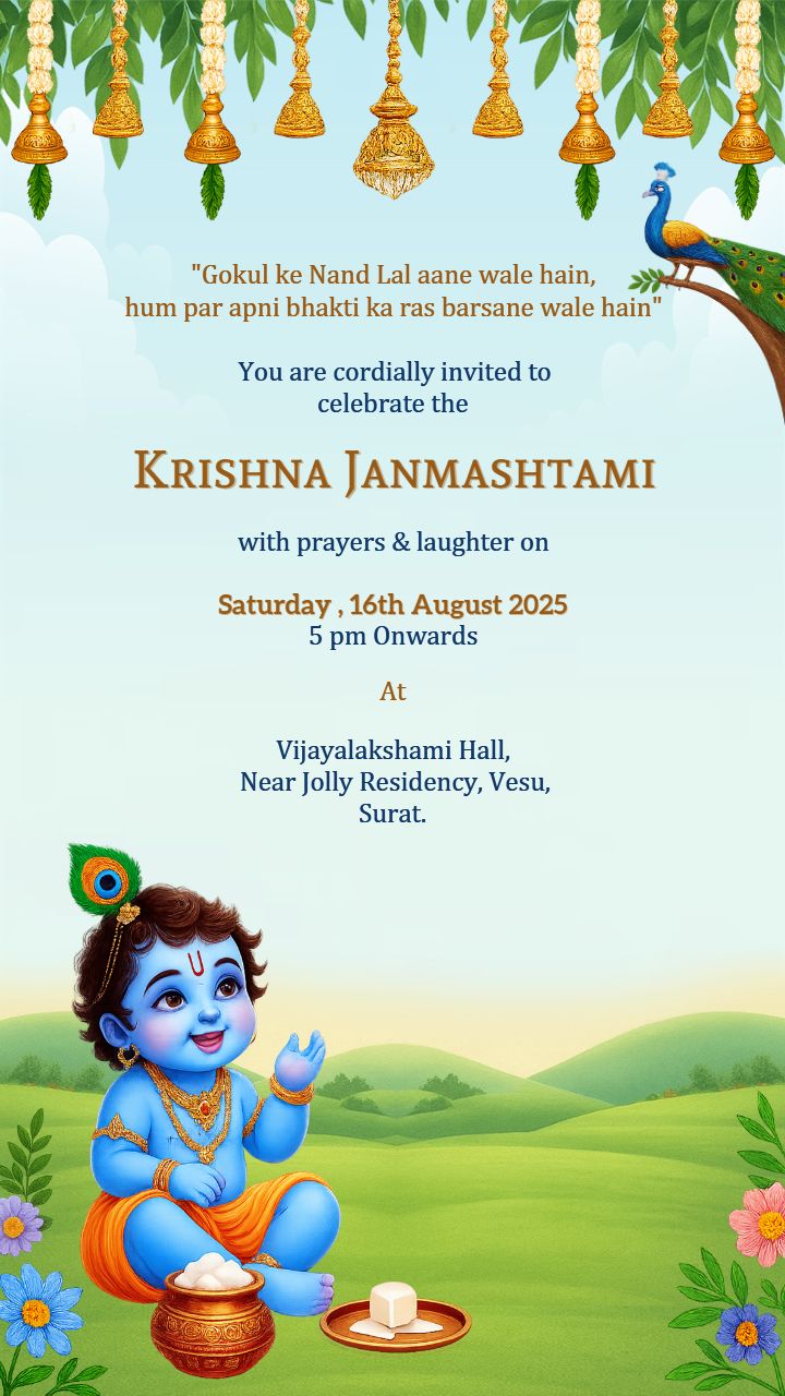 Nand Utsav Invitation Card Online with Unique Design