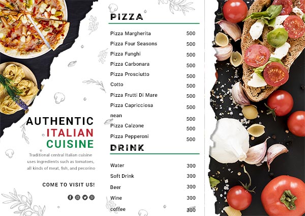 Hotel Menu Card Templates Free