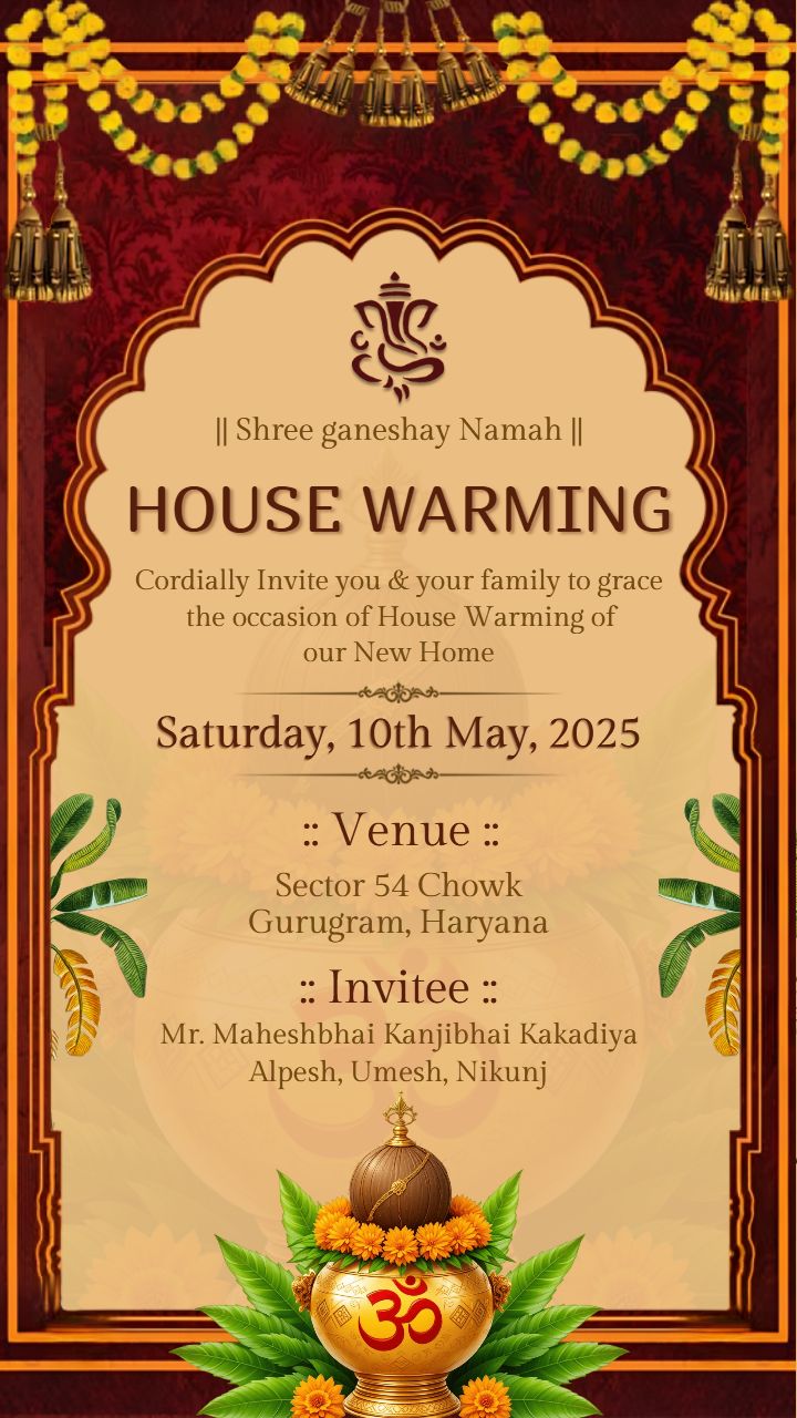 Personalized Caricature House Warming Invitation Cards