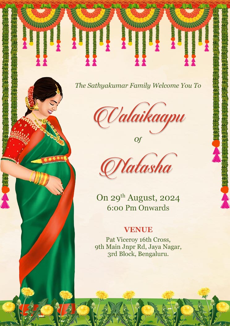Free Valaikappu Invitation Template In Tamil Online