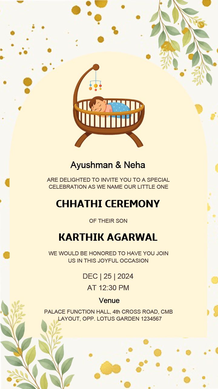 Chhathi Invitation Card Template | Online Free Download