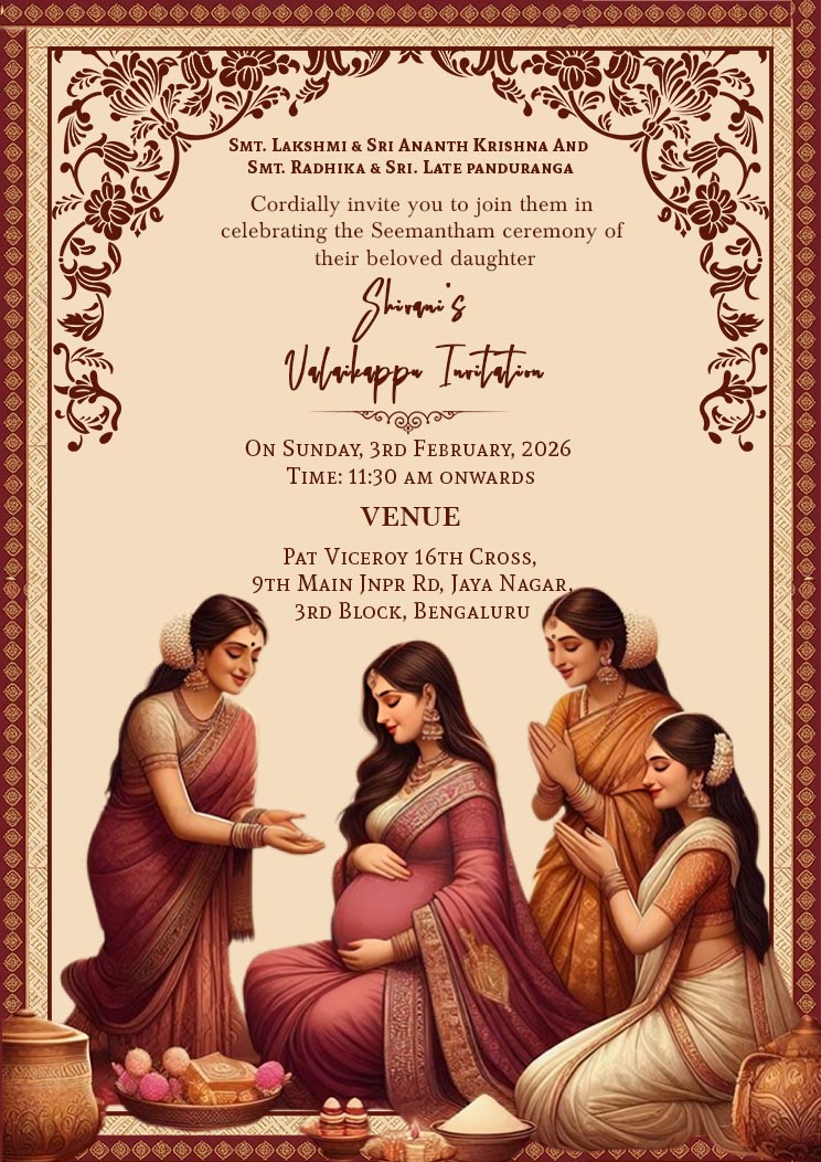 Free Valaikappu Invitation Template In Tamil Online