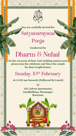 Free Puja Invite Card Maker