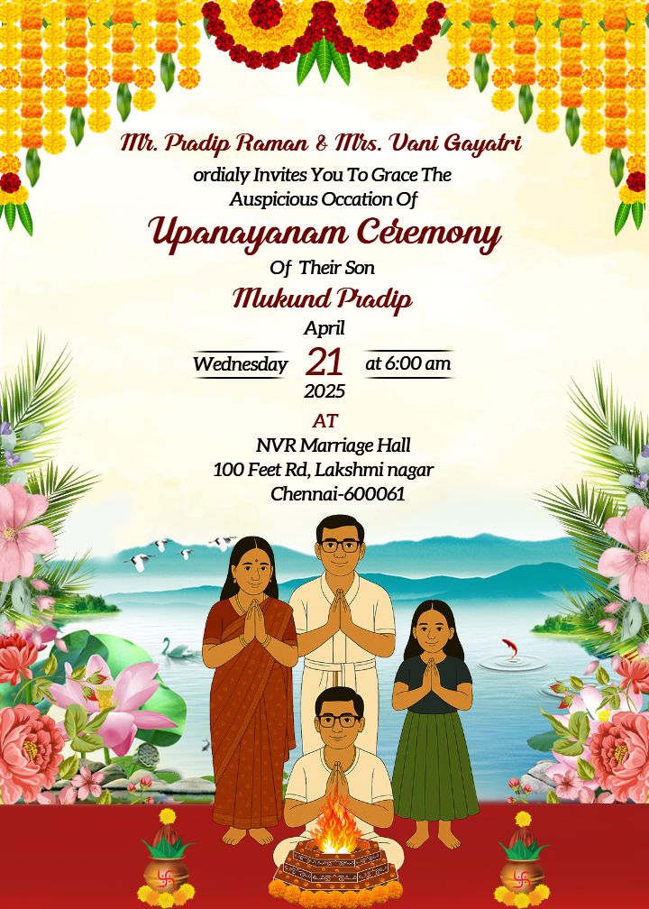 Upanayanam Ceremony Invitation Designs – Elegant & Cultural