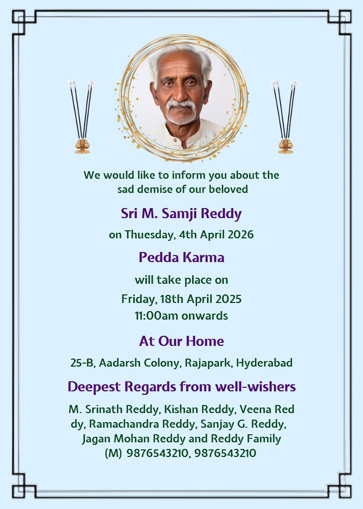 Pedda Karma Invitation Templates – Free & Premium