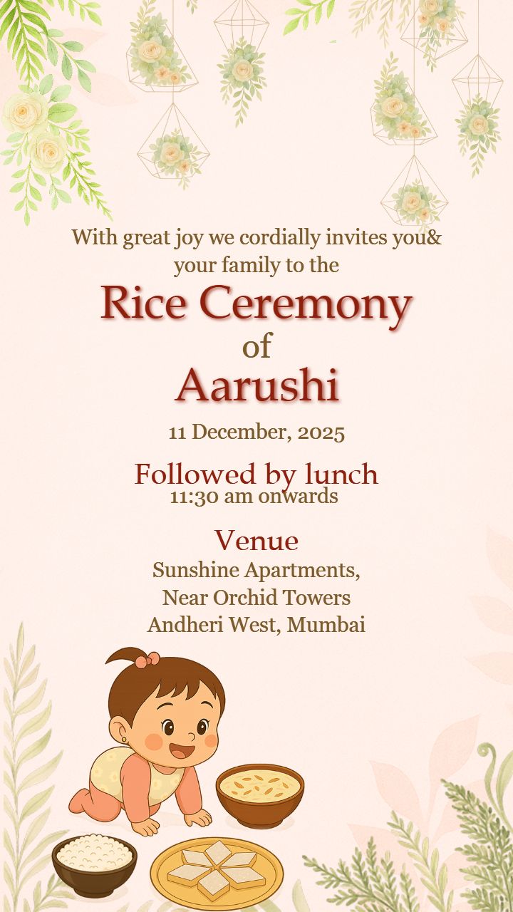 Elegant Annaprashan Invitation – Customize & Share Online