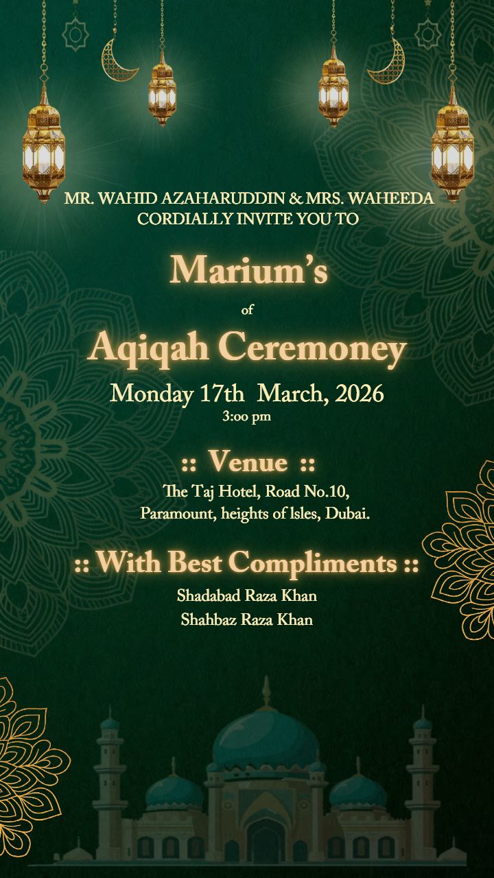 Create Free Stunning Aqiqah Ceremony Invitation Video