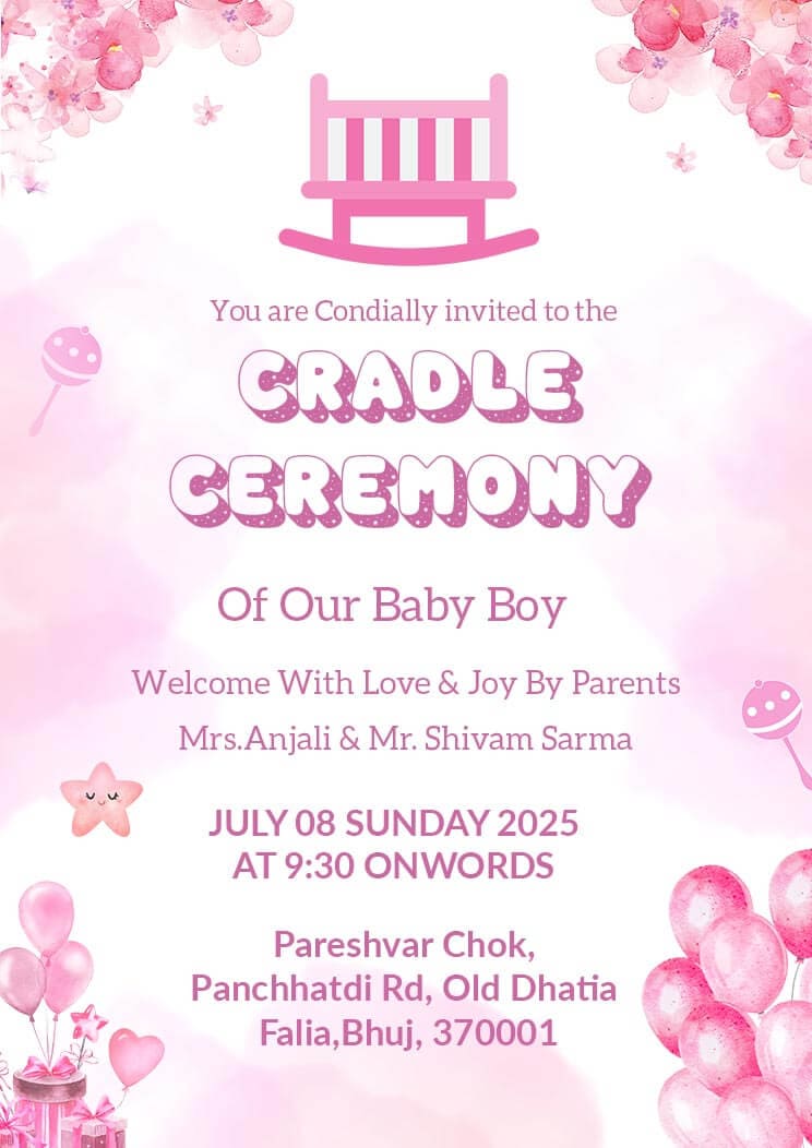 Cradle Ceremony Invitation Card Template Free Download