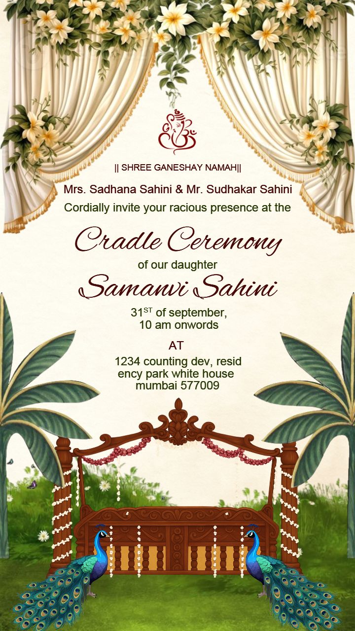 Cradle Ceremony Invitation Card – Free Templates Online